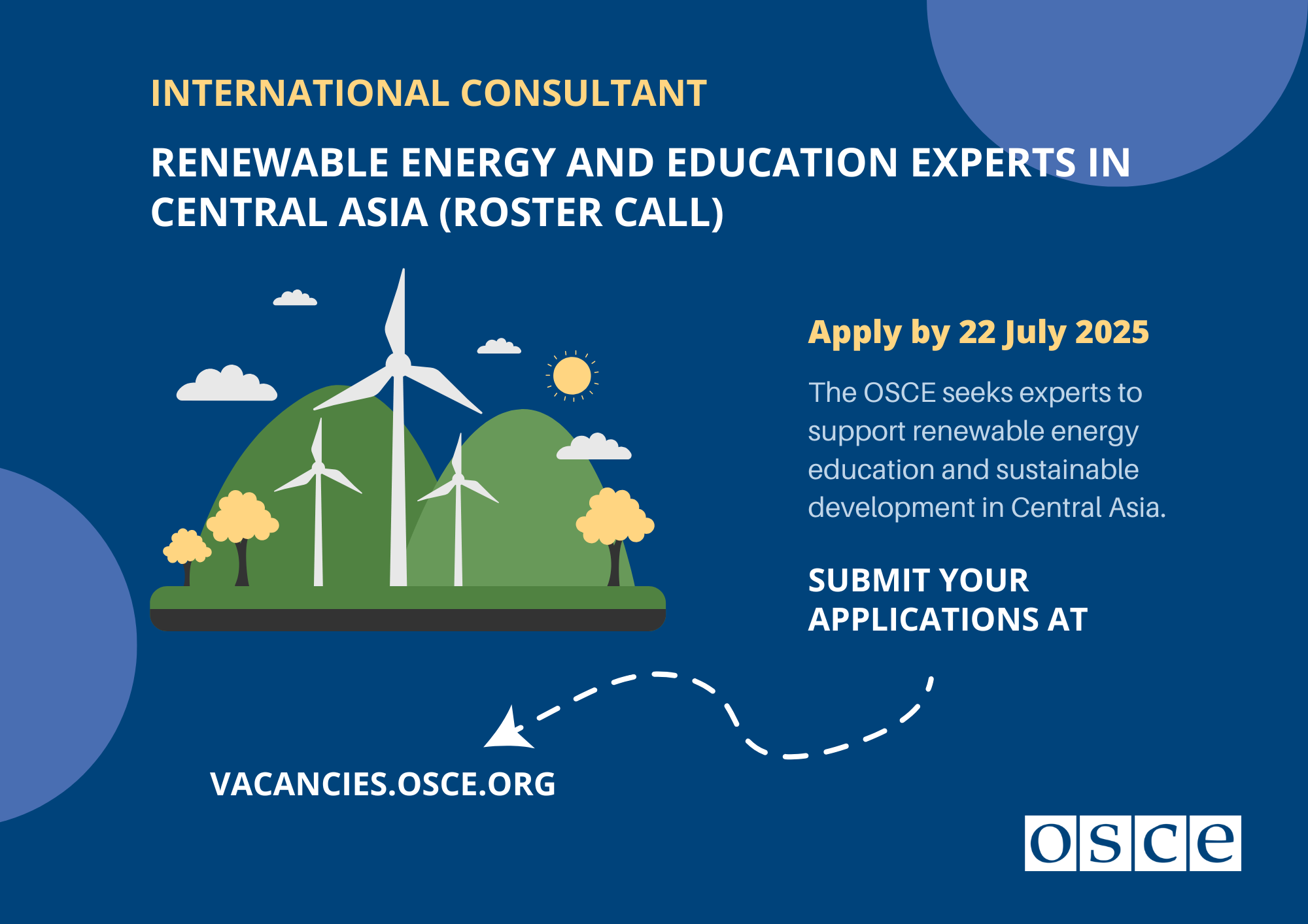 OSCE Announces a Call for International Consultants on Renewable Energy ...